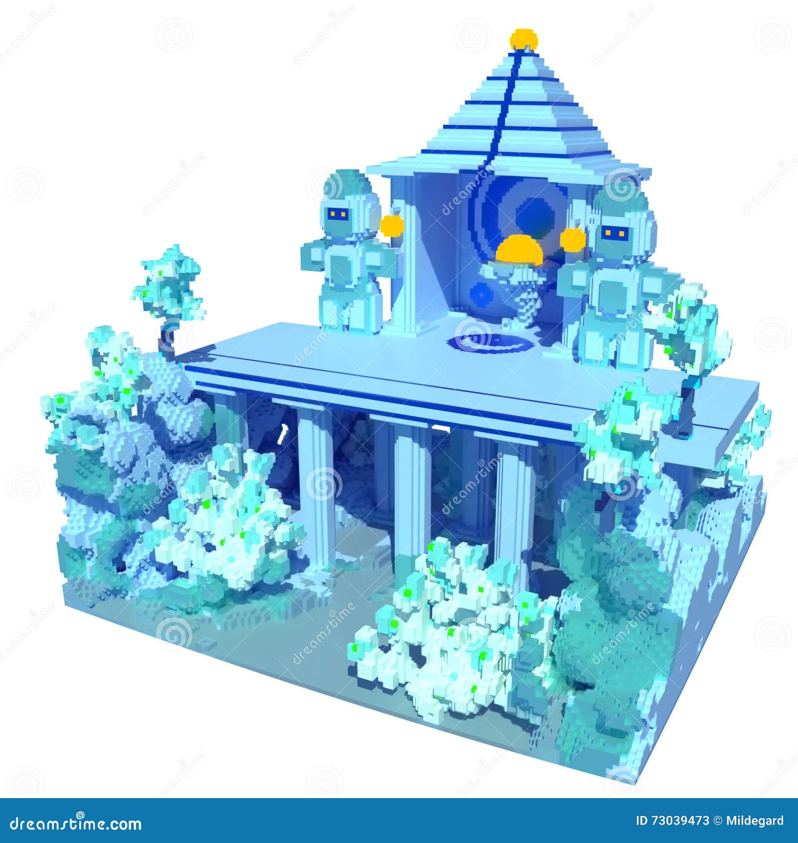 Het Kasteel Van De Fantasiesneeuw - 3d Art. Stock Illustratie ...