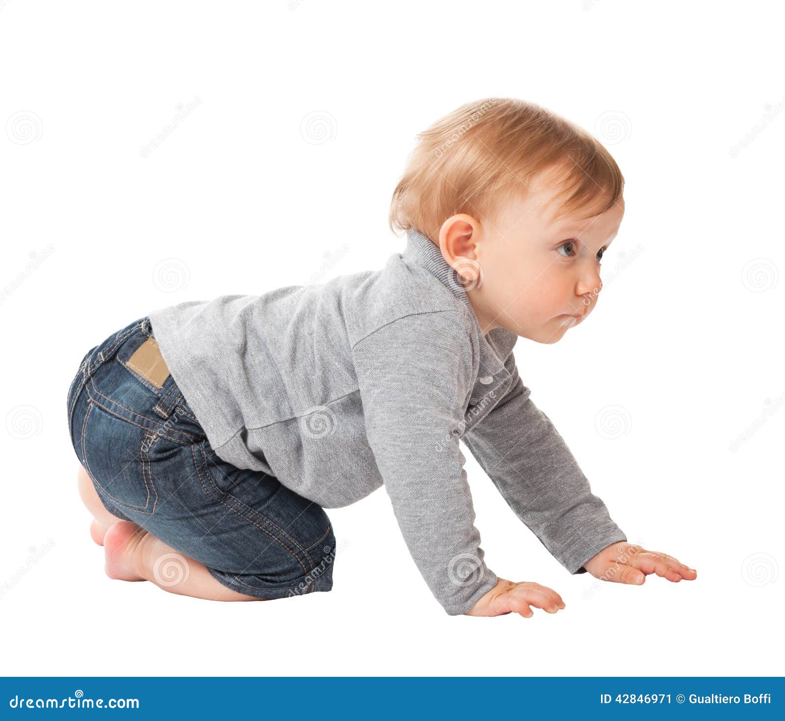 Het kind kruipt stock afbeelding. Image of leuk, kruip - 42846971