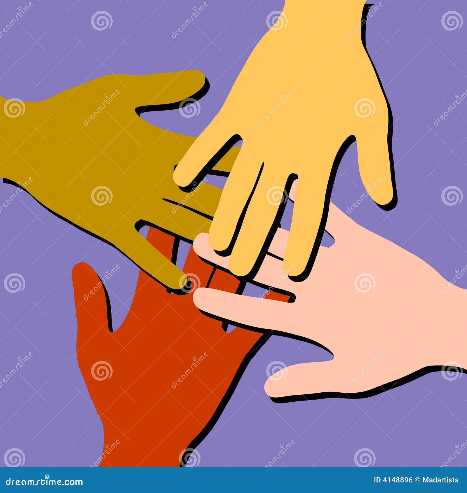 Het Kleurrijke Helpende Groepswerk Van Handen Stock Illustratie ...