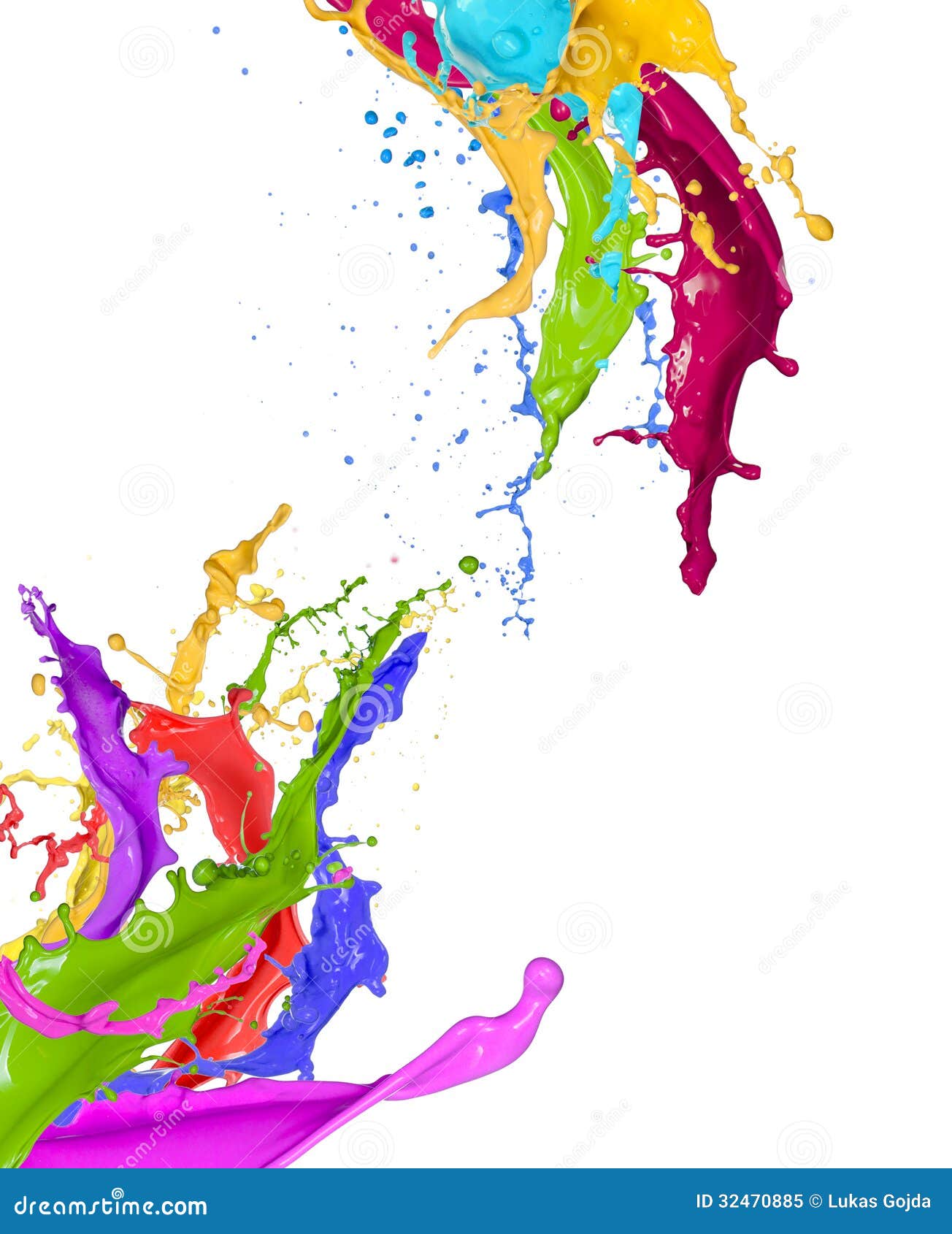 Het Kleurrijke Verf Bespatten Stock Afbeelding - Image of artistiek ...