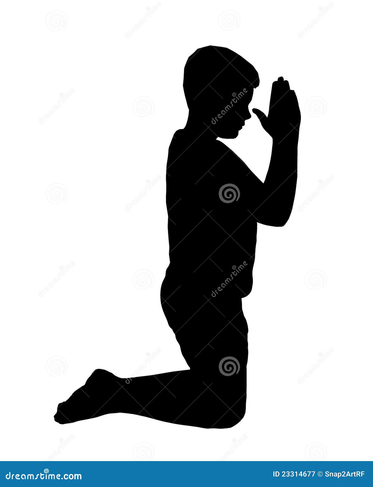 Het Knielen Het Bidden Van De Jongen Vector Illustratie - Illustration ...