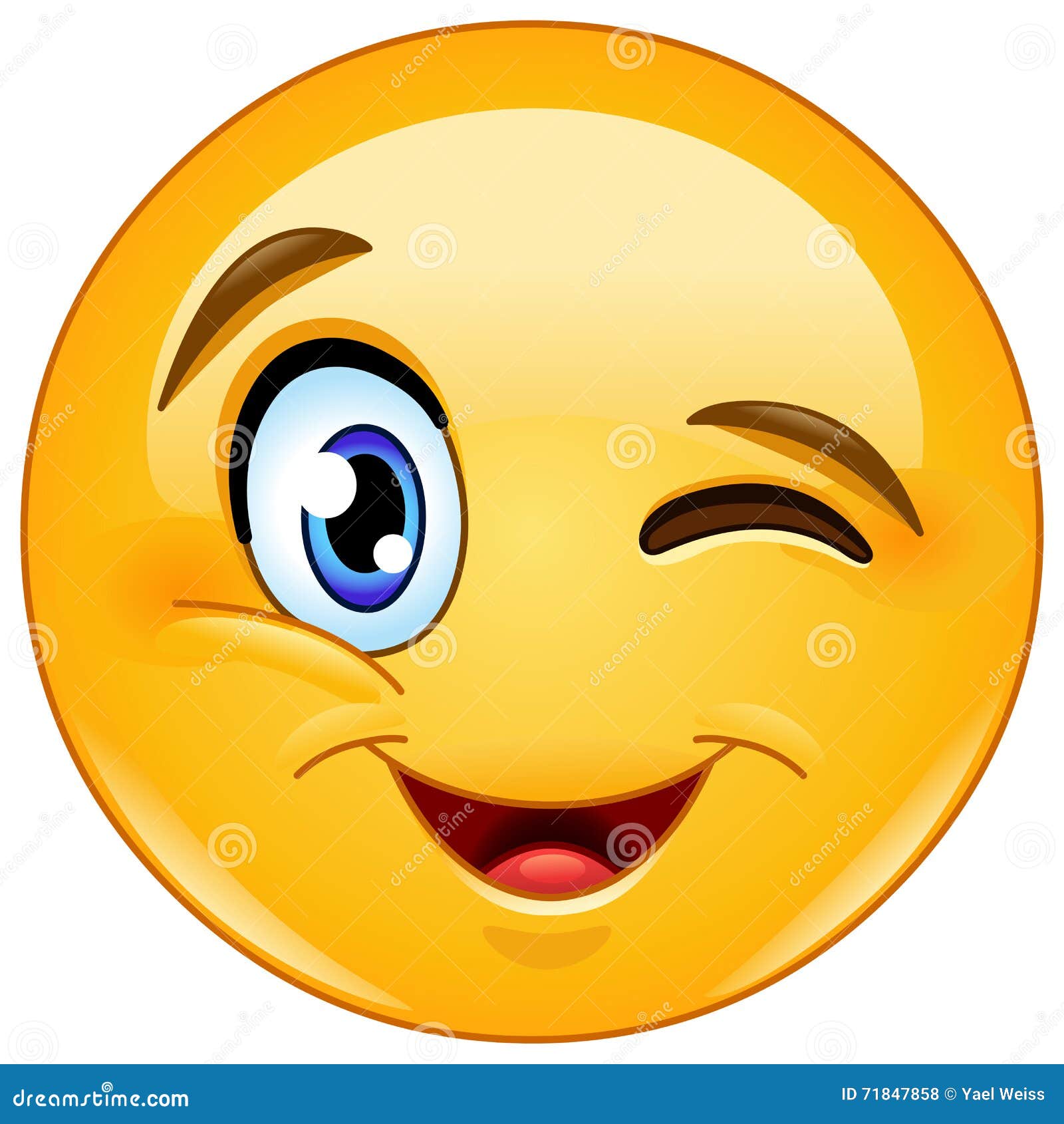 Het Knipogen Gezicht Emoticon Vector Illustratie - Illustration of ...