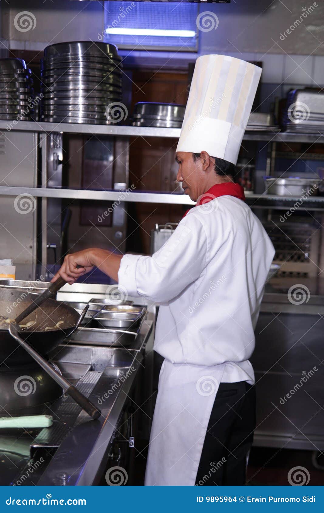 Het koken van de chef-kok stock foto. Image of banket - 9895964