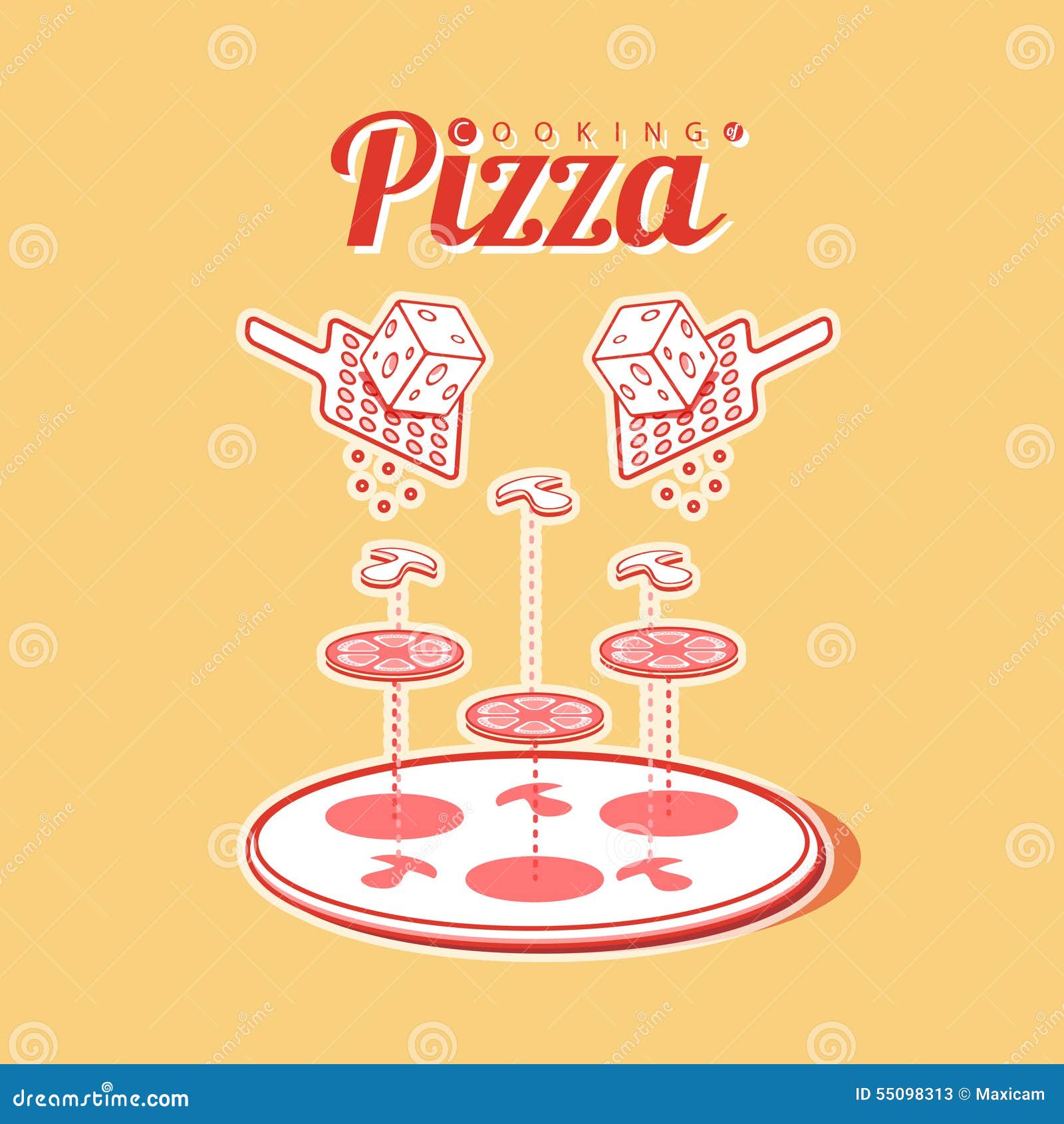 Het Koken Van Infographics Van De Pizza Vectoraffiche Vector ...