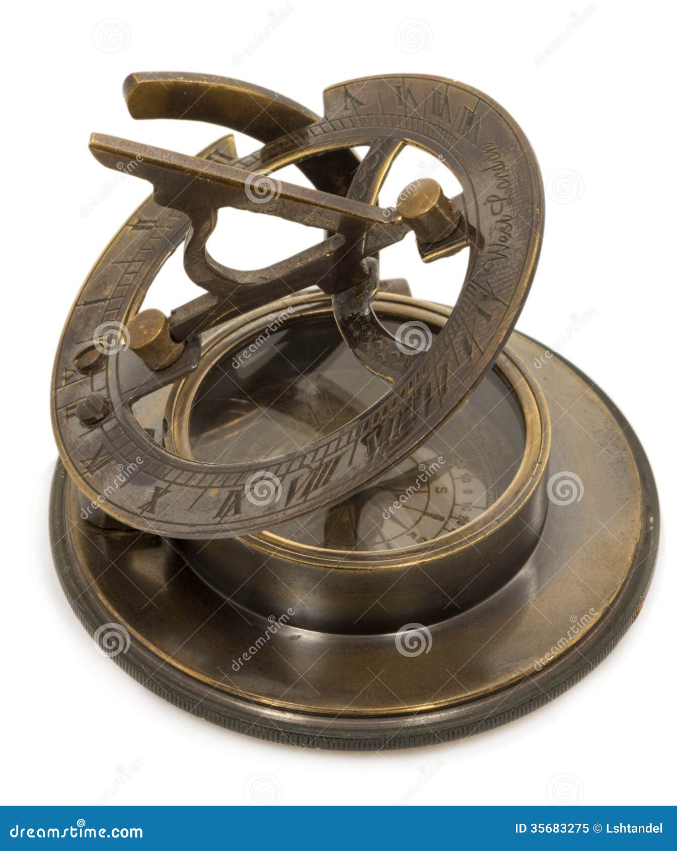 Het Kompas Van De Oude Zeeman Van De XIX Eeuw Stock Afbeelding - Image ...