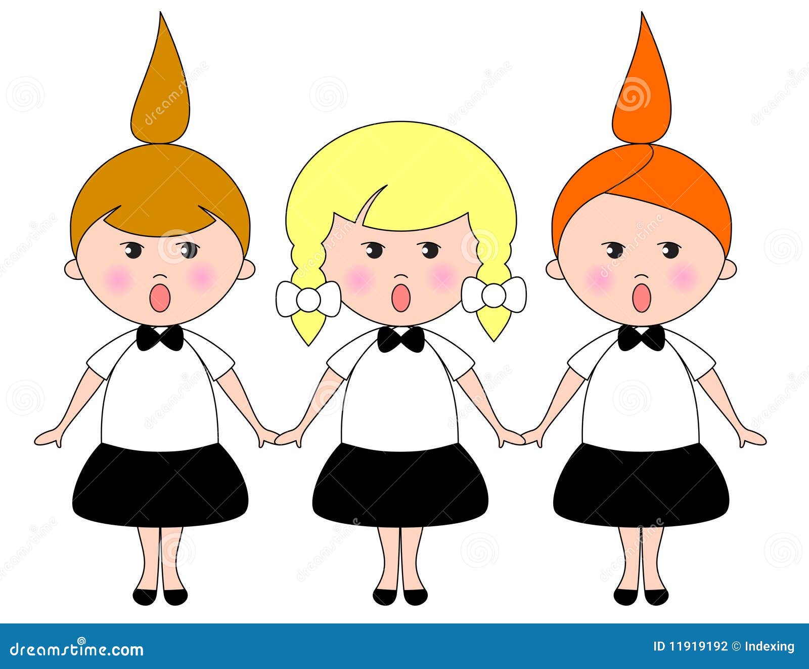 Het Koor van meisjes vector illustratie. Illustration of beeldverhaal ...