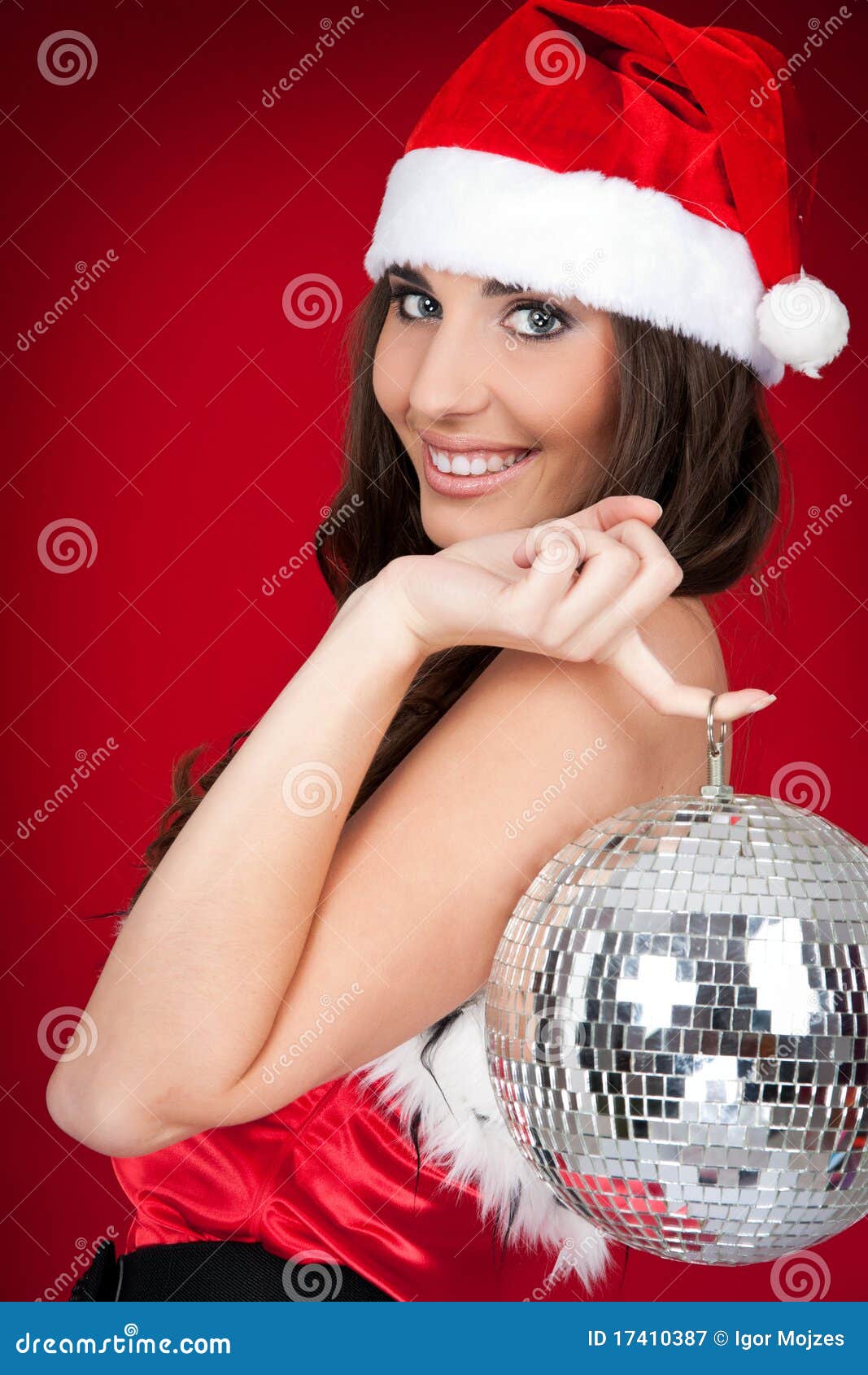 Het Kostuum Van Kerstmis, Meisje, Discobal Stock Afbeelding - Image of ...