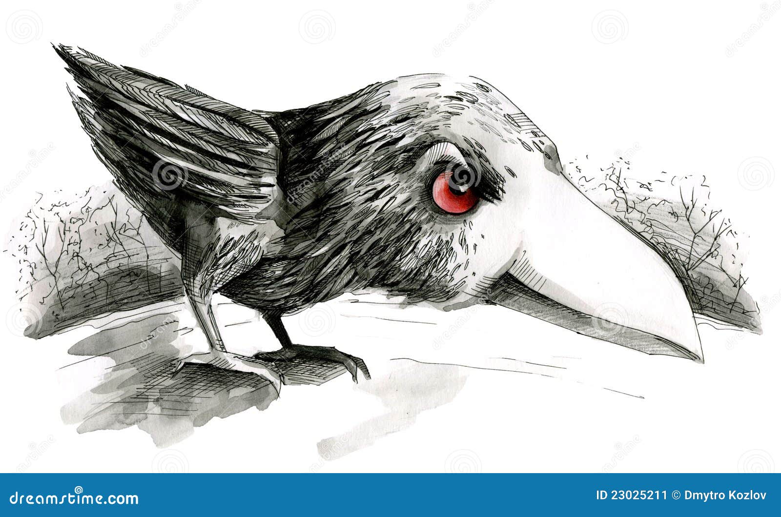 Het kuiken van de raaf stock illustratie. Illustration of raaf - 23025211