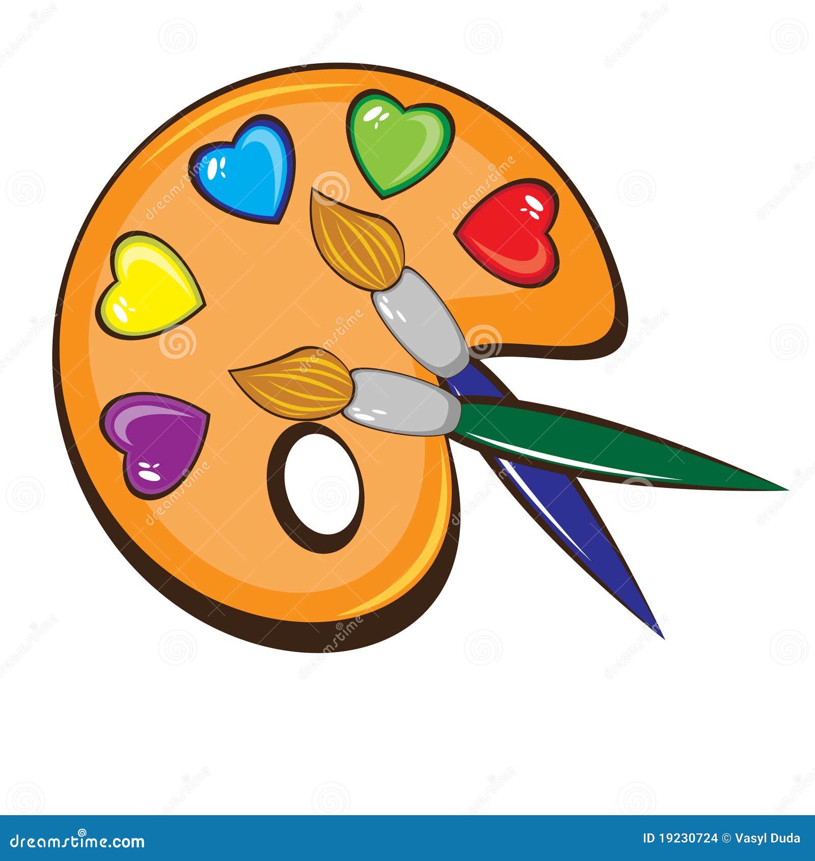 Het Kunstpalet Van Verven En Borstels Vector Illustratie - Illustration ...