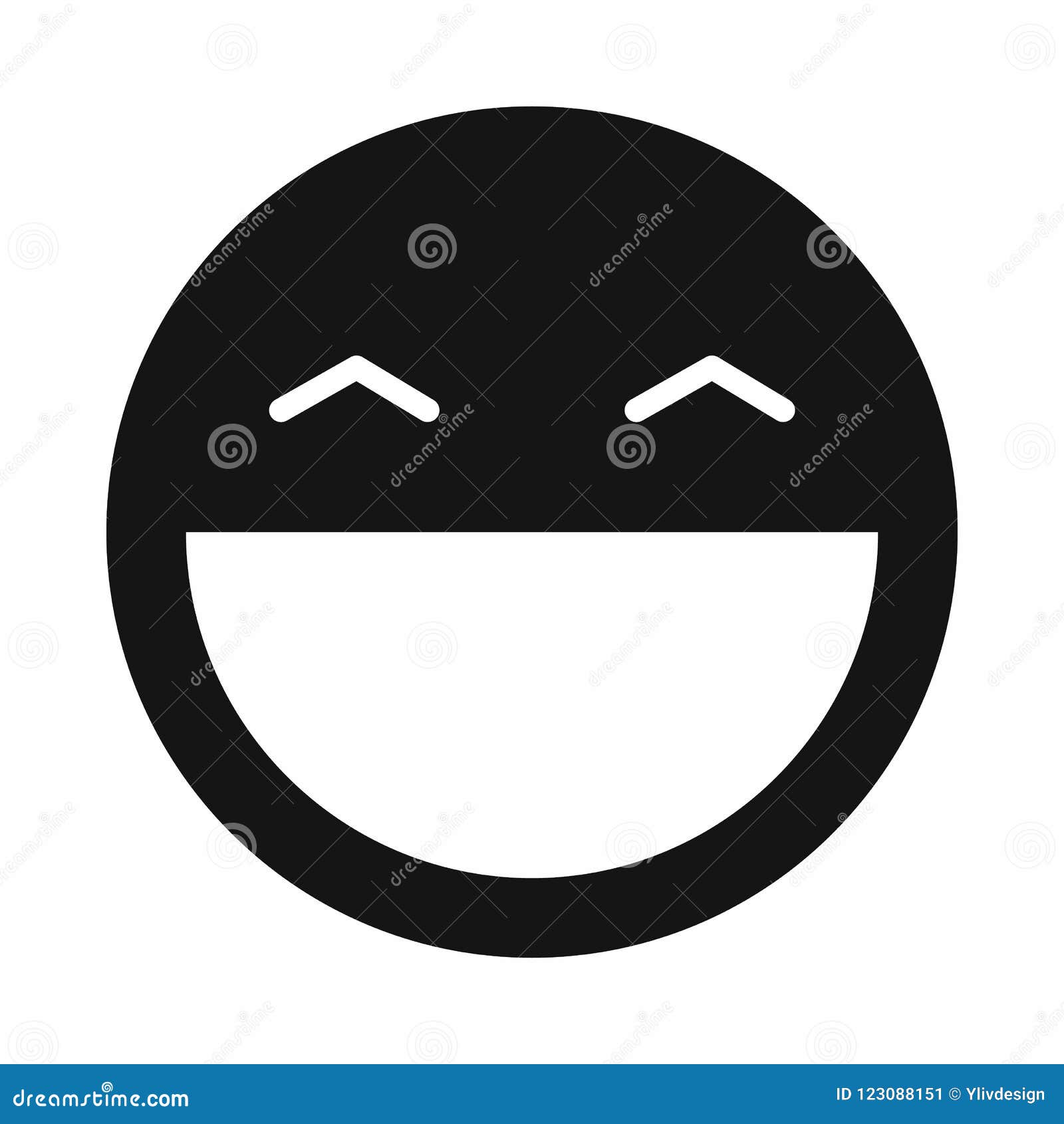 Het Lachen Emoticon Met Open Mondpictogram Stock Illustratie ...