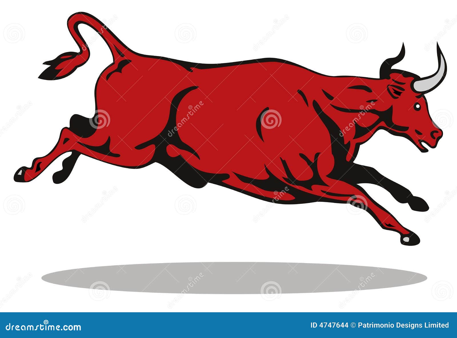 Het laden rode stier vector illustratie. Illustration of texas - 4747644