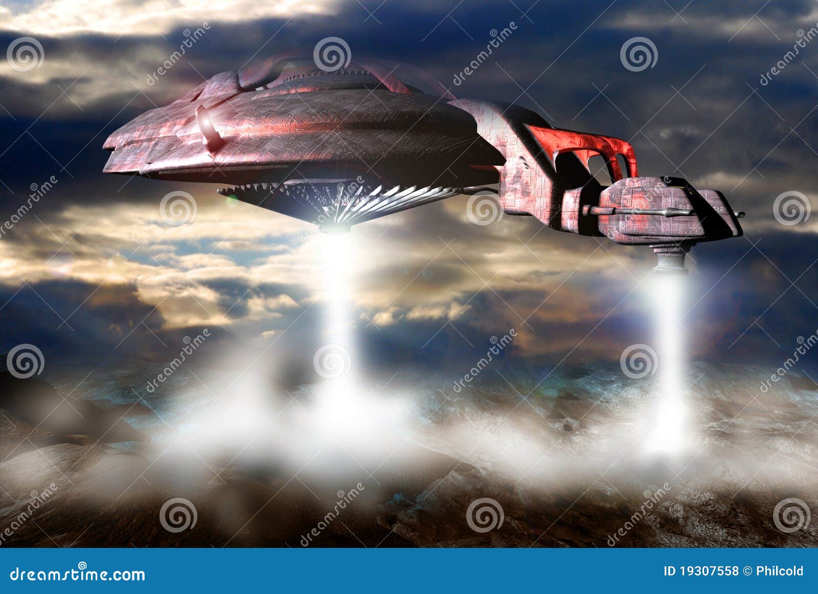 Het Landen Van Het Ruimteschip Stock Illustratie - Illustration of ...