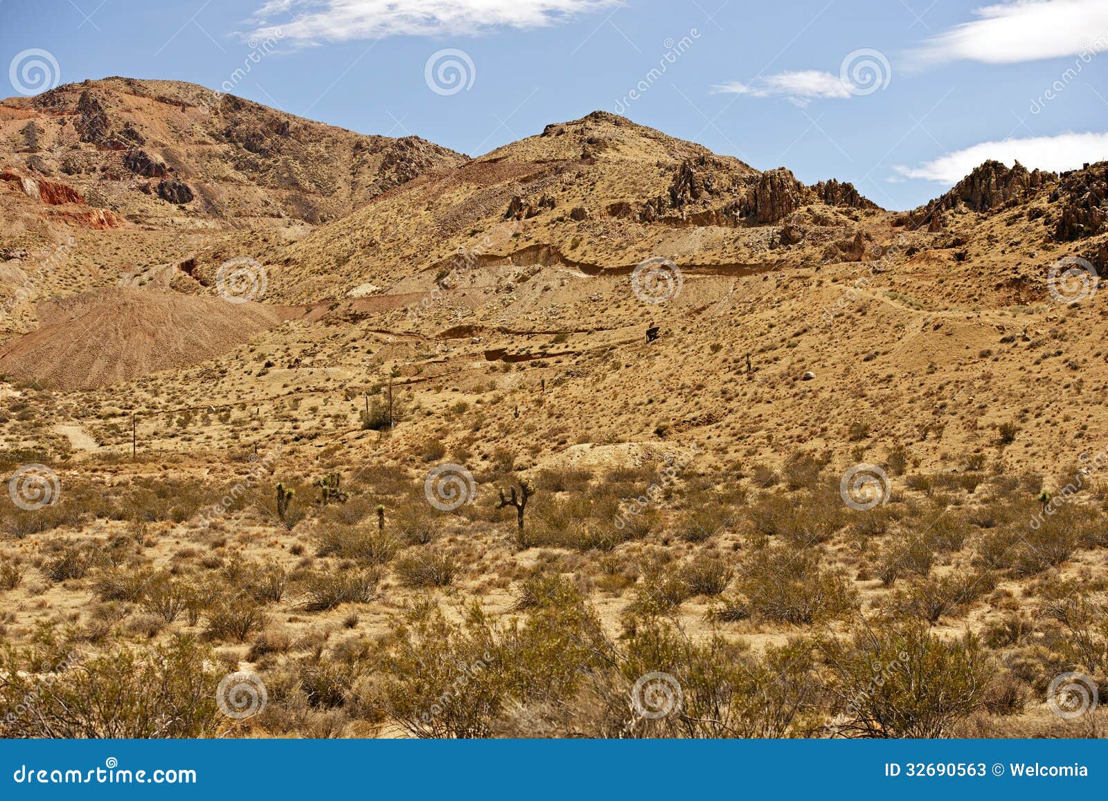 Het Landschap Van De Mojavewoestijn Stock Afbeelding - Image of ...