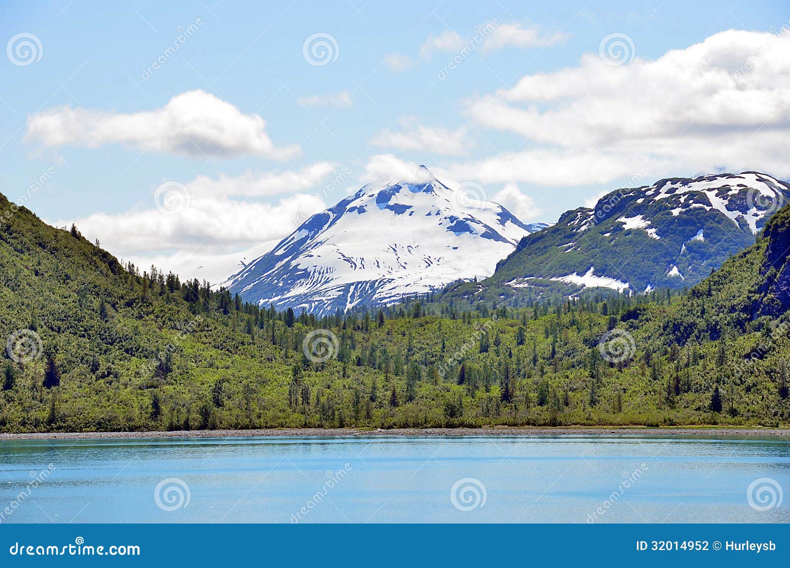 Het Landschapsmeer, Bergen En Bos Van Alaska Stock Foto - Image of ...