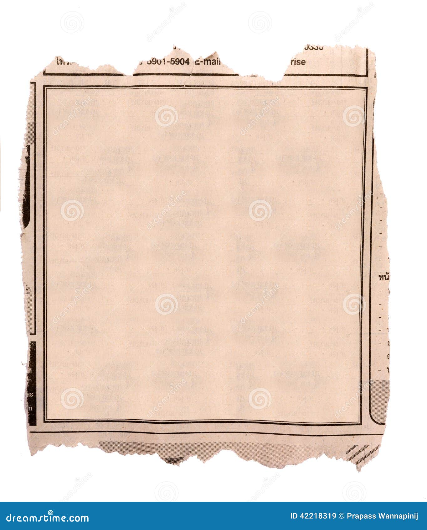 Het Lege Blok Van Oude Krant Adverteert Stock Afbeelding - Afbeelding ...