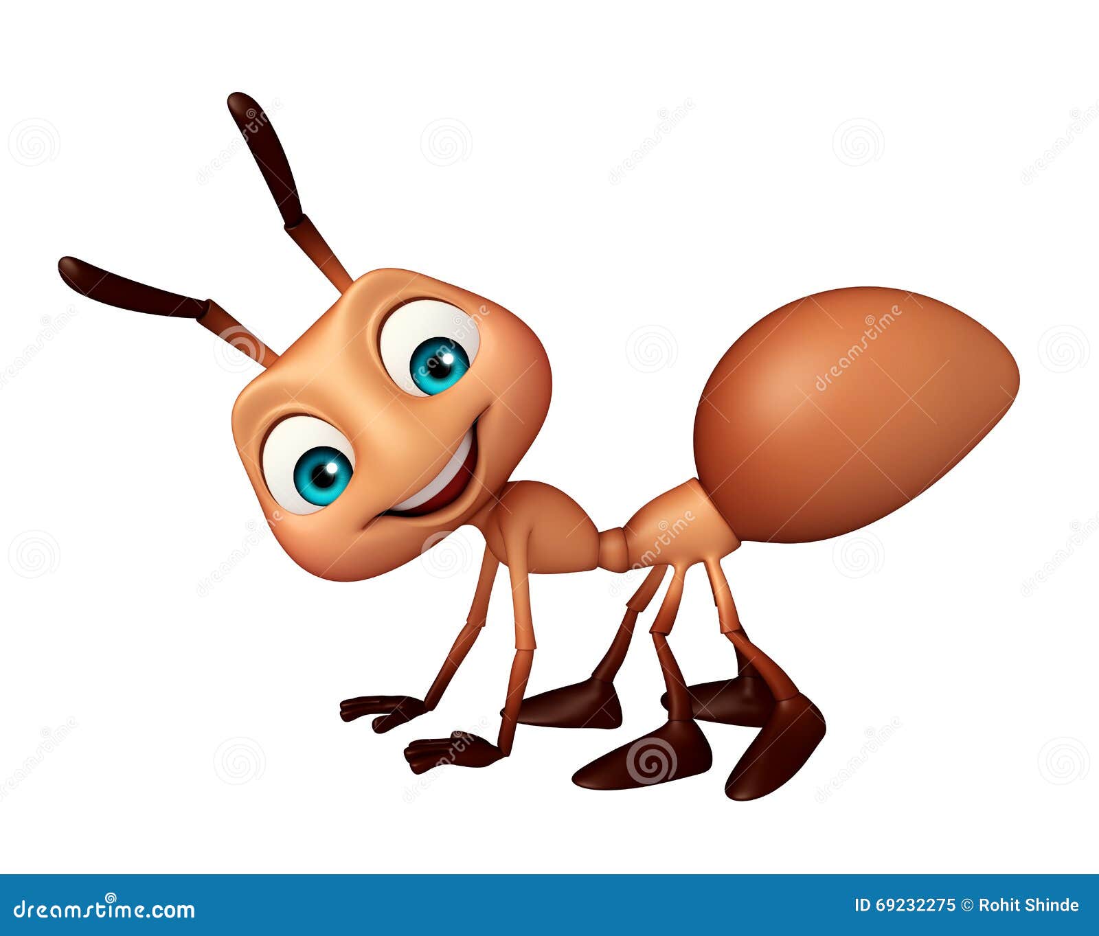 Het Leuke Karakter Van Het Mieren Grappige Beeldverhaal Stock ...