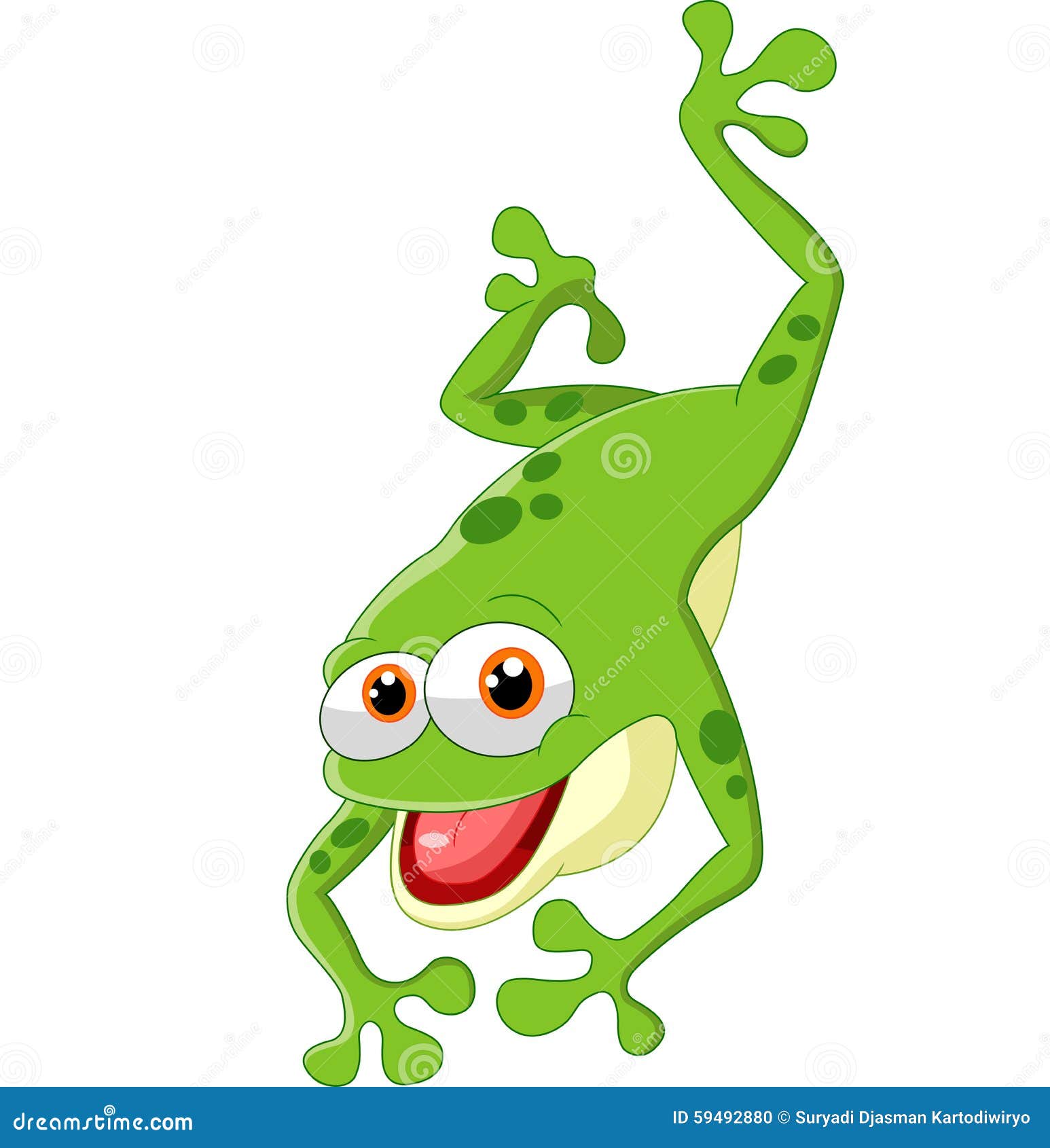 Het leuke kikker springen vector illustratie. Illustration of giftig ...