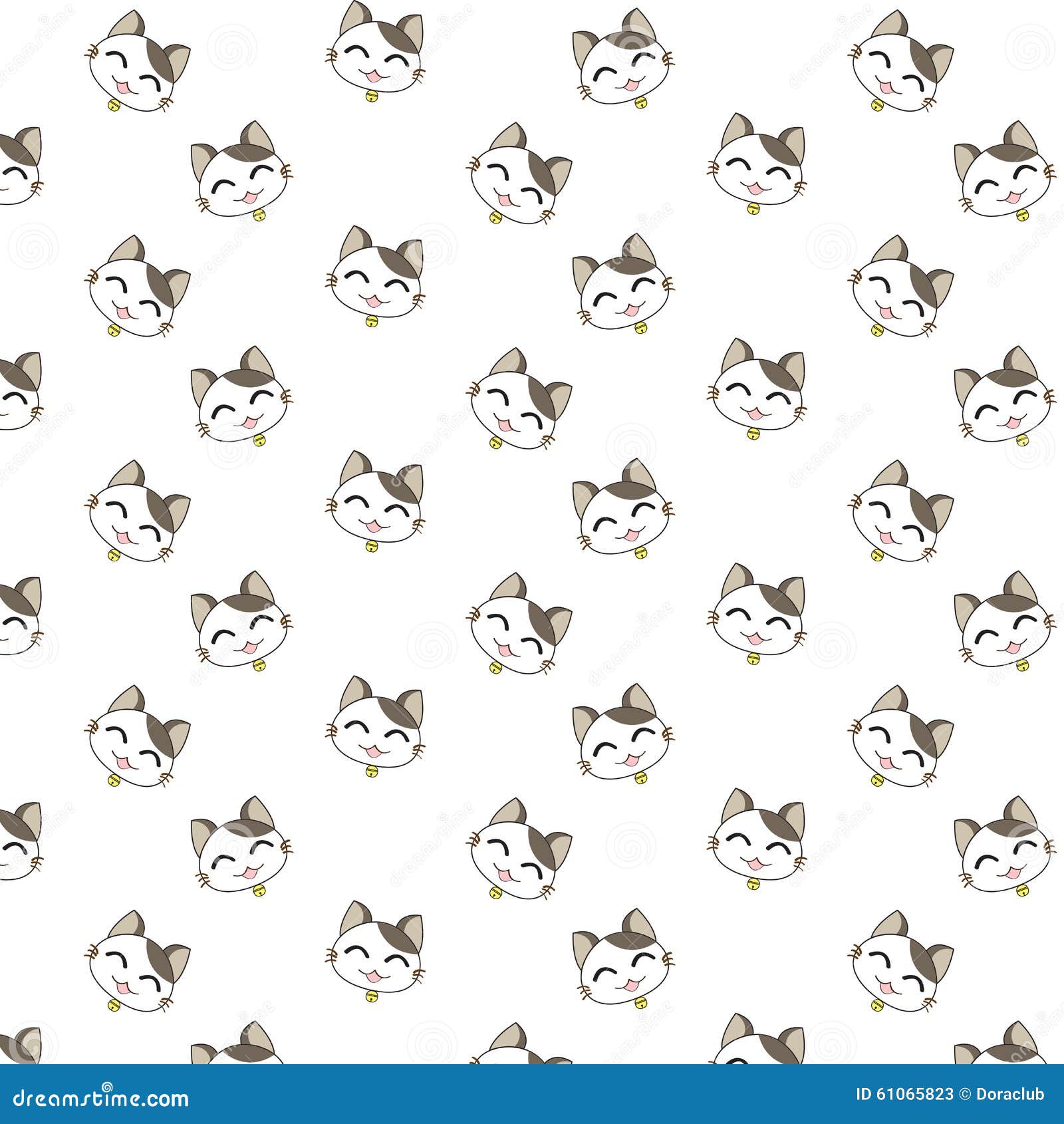 Het Leuke Patroon Van Beeldverhaalkatten Vector Illustratie ...