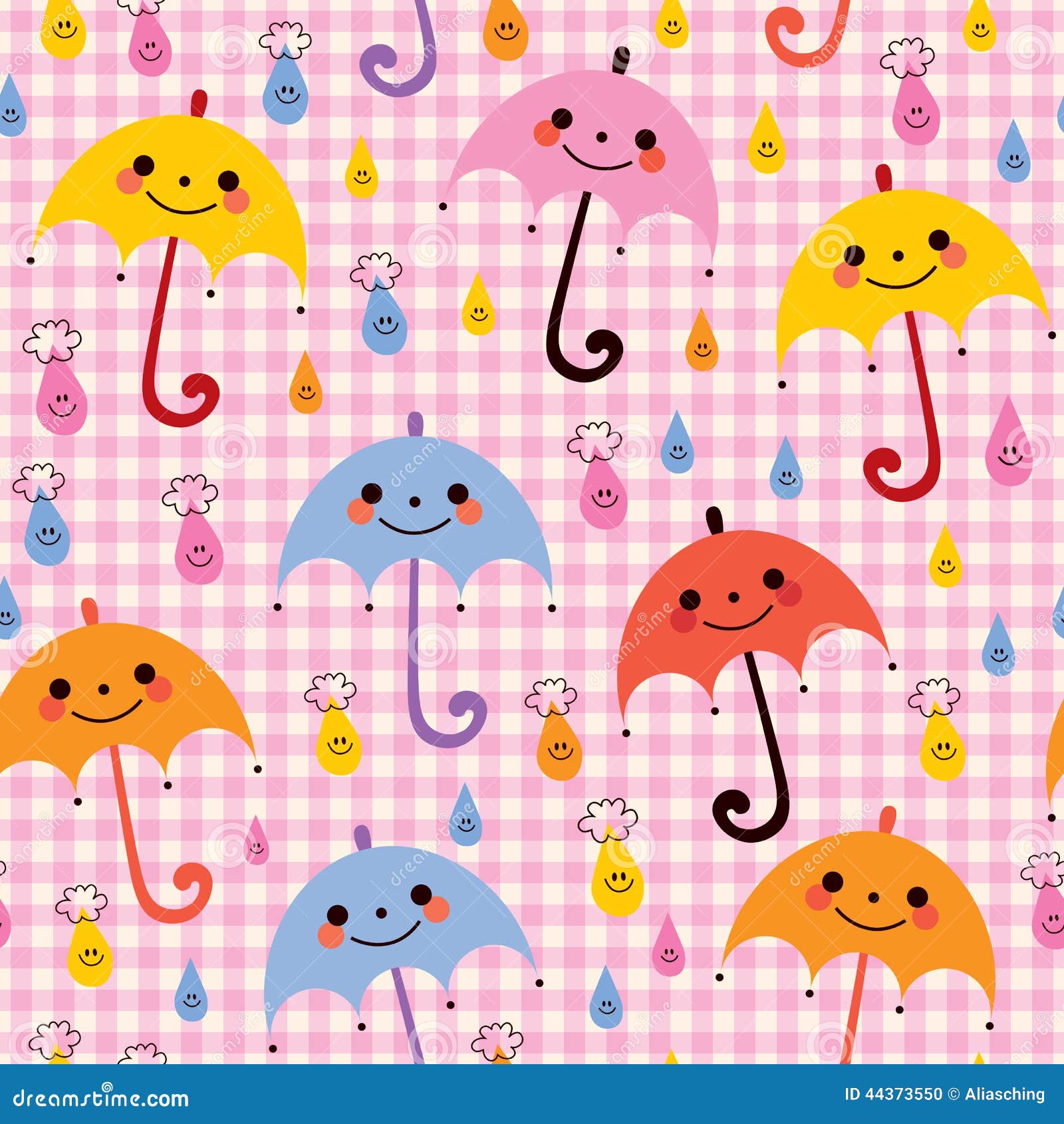 Het Leuke Patroon Van De Paraplu'sregen Vector Illustratie ...