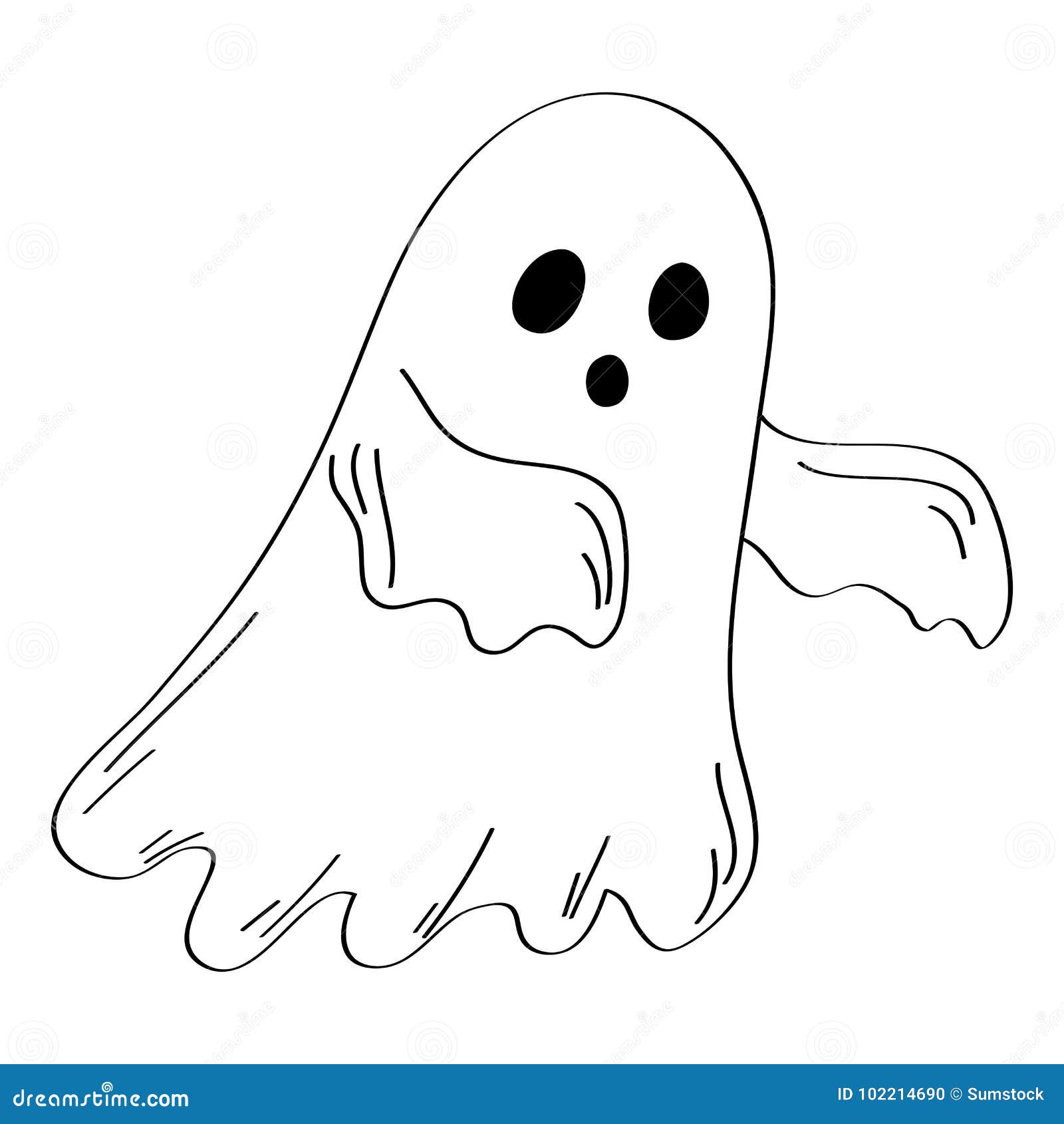 Het Leuke Spook Van Het Beeldverhaalblad Vector Illustratie ...