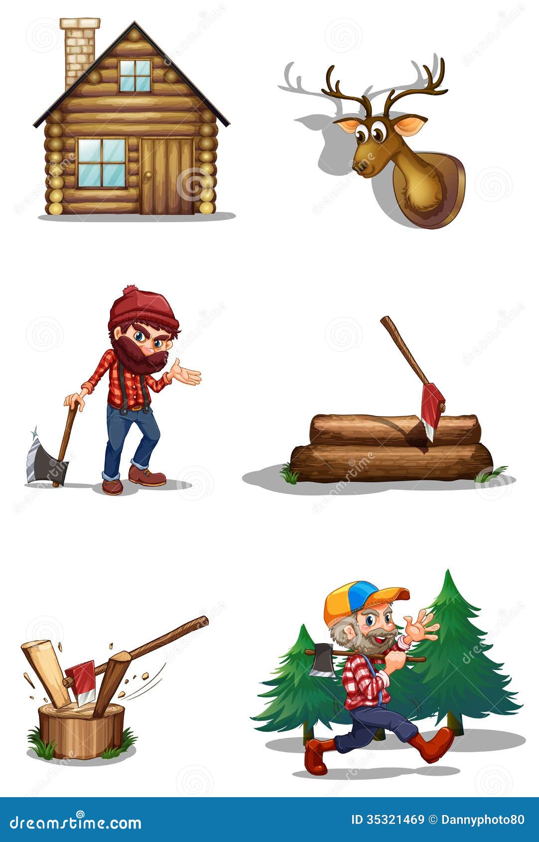 Het Leven Van Een Houthakker Vector Illustratie - Illustration of ...