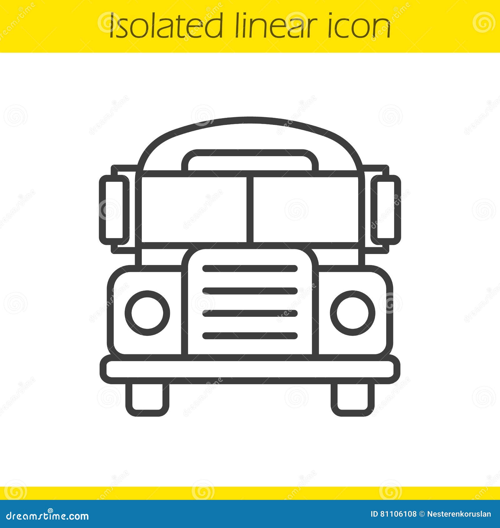 Het Lineaire Pictogram Van De Schoolbus Vector Illustratie ...