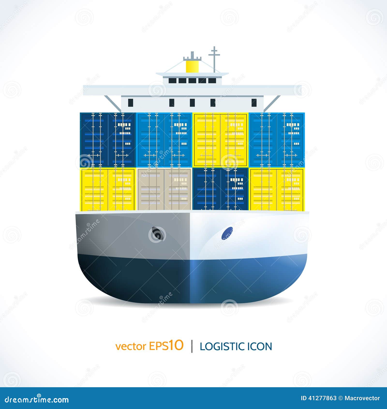 Het Logistische Schip Van De Pictogramcontainer Vector Illustratie ...