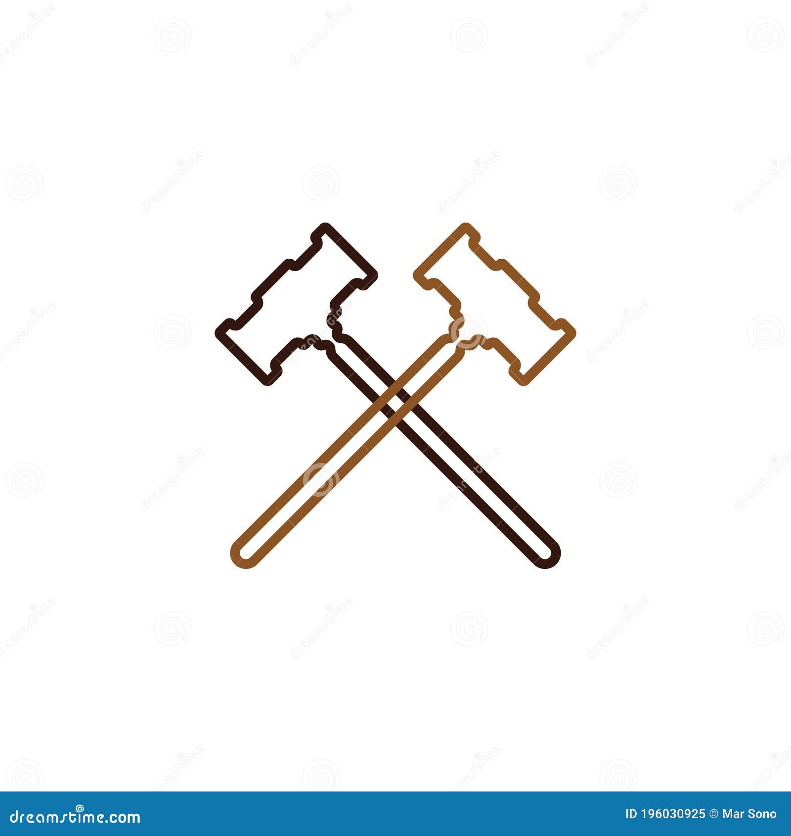 Het Logo Van De Hamer En De Symboolvector Stock Illustratie ...