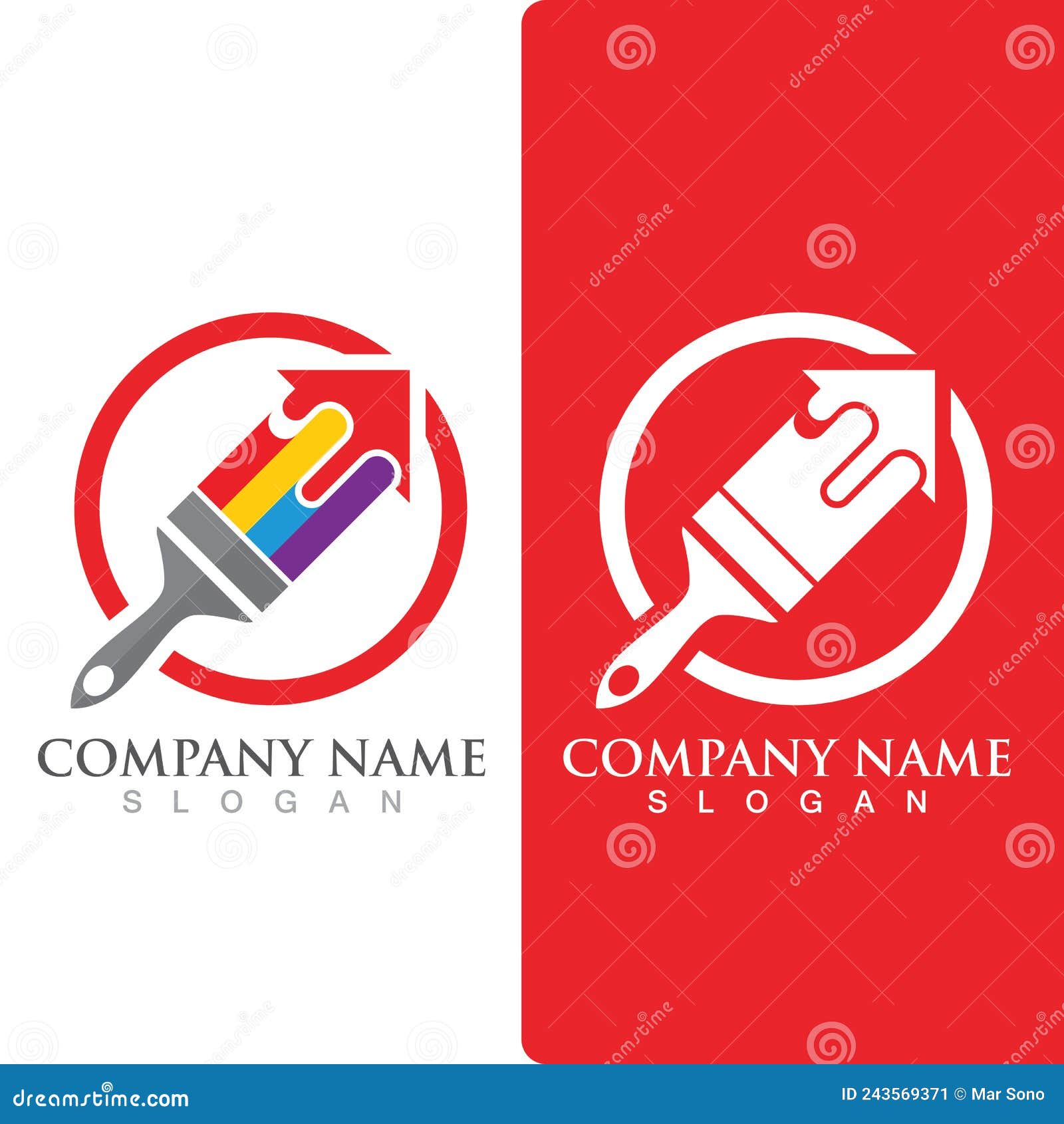 Het Logo Van De Verfborstel En Het Symbool Vectorbeeld Vector ...