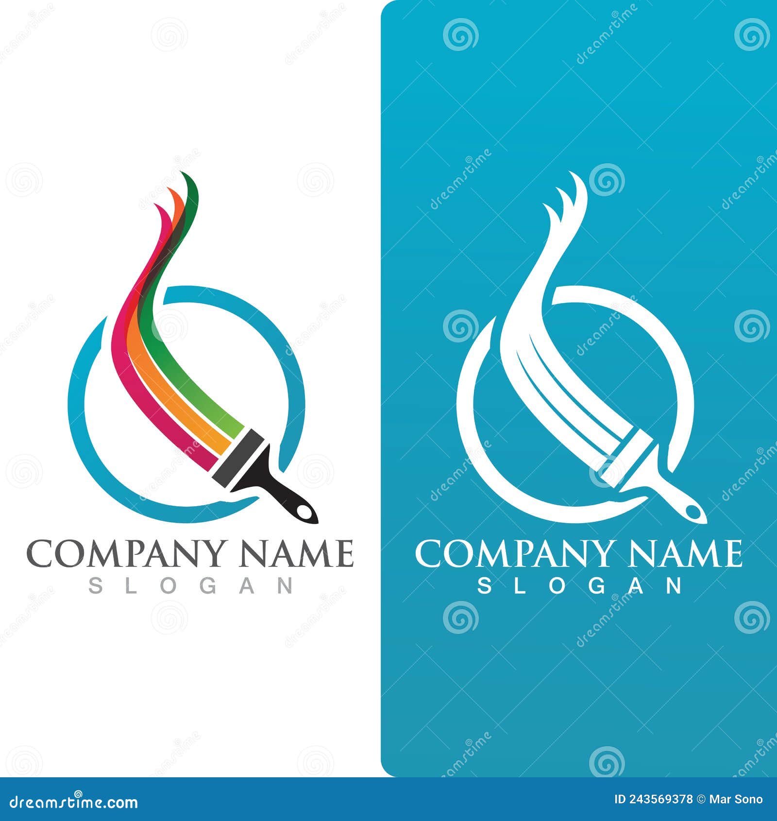 Het Logo Van De Verfborstel En Het Symbool Vectorbeeld Vector ...