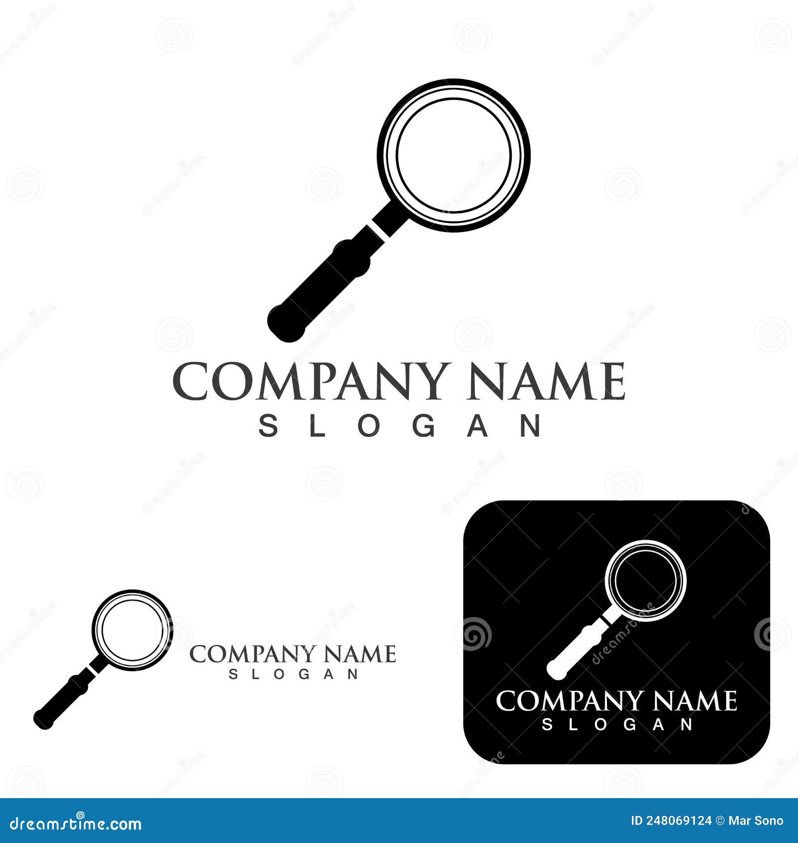 Het Logo Van Glas En De Symboolvector Vergrootglas Vector Illustratie ...