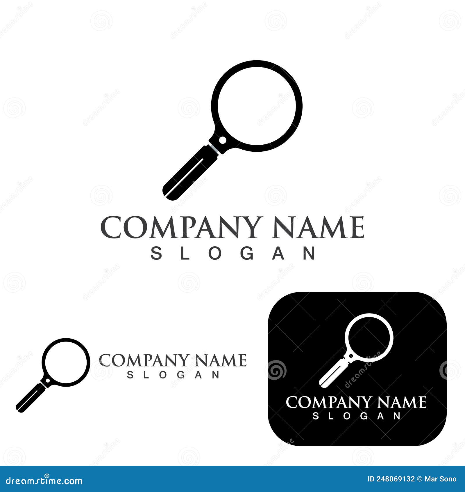 Het Logo Van Glas En De Symboolvector Vergrootglas Vector Illustratie ...