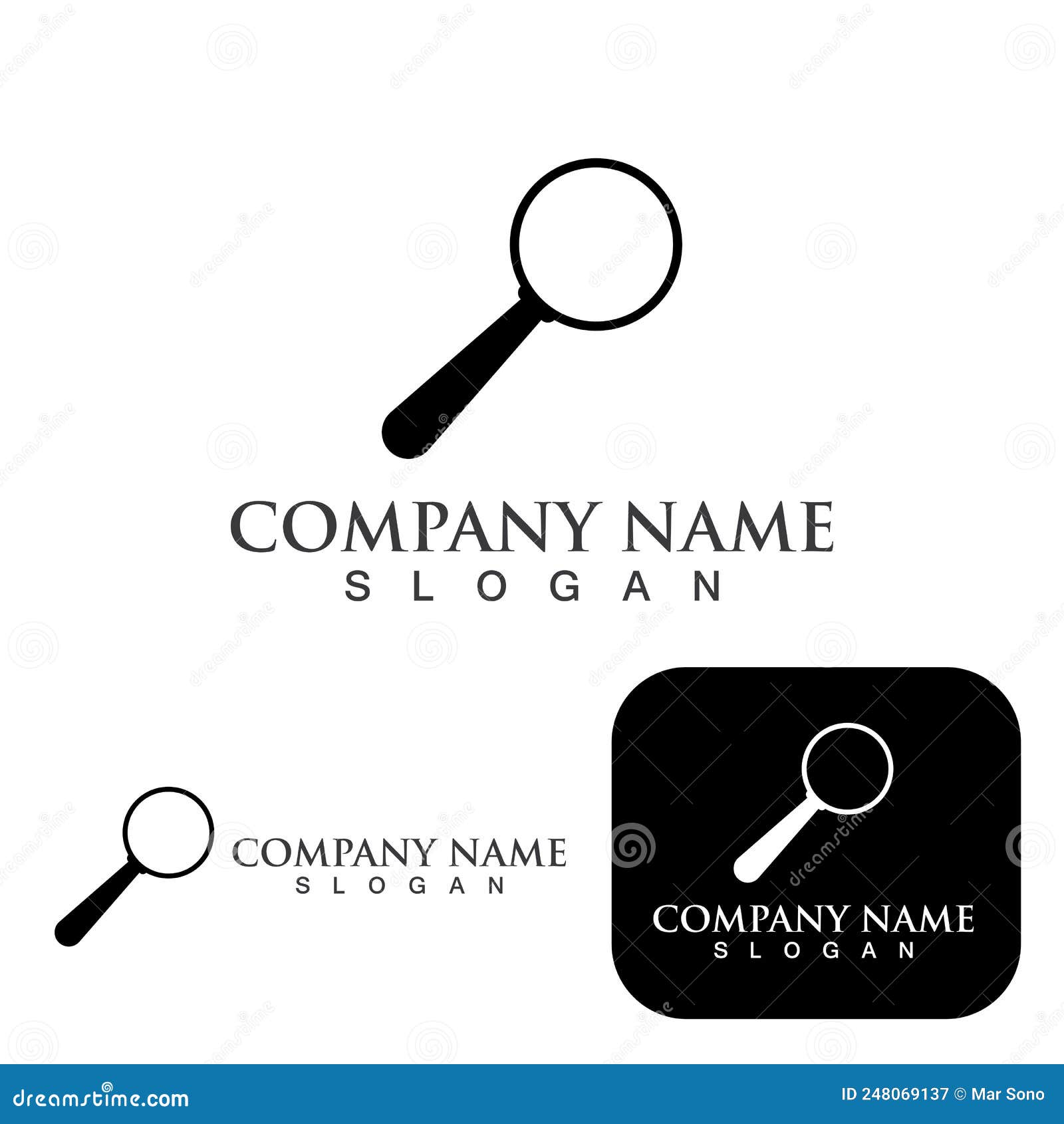 Het Logo Van Glas En De Symboolvector Vergrootglas Vector Illustratie ...