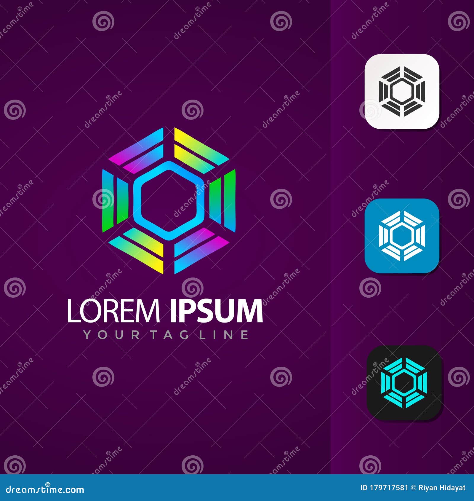 Het Loopgradiënt Hexagonal Model Van Het Spin Embleem Van Het Ontwerp ...