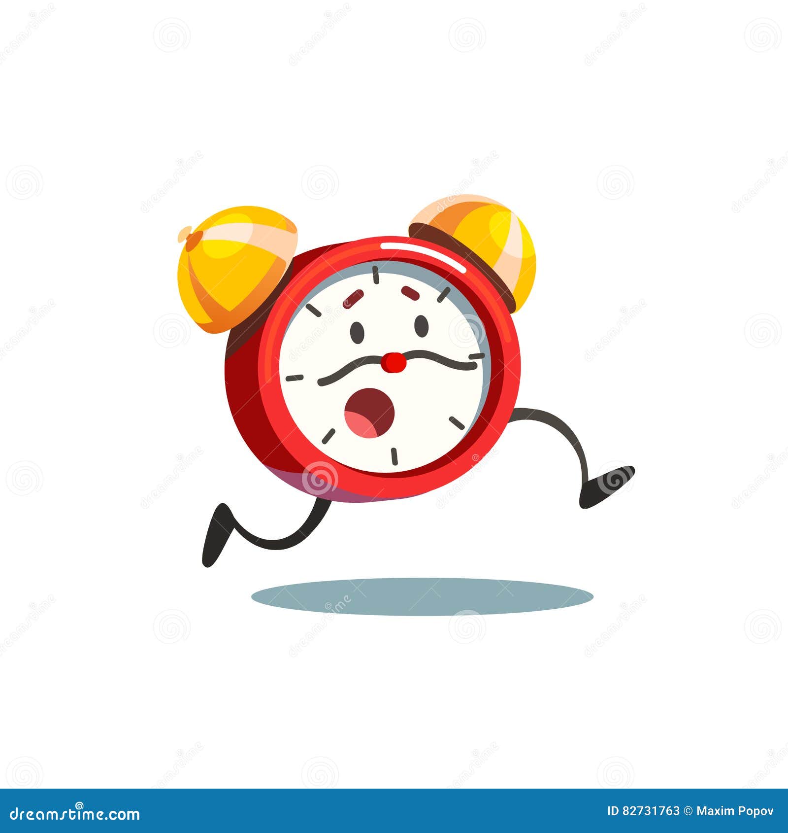 Het Lopen Animeerde Levende Wekker Vector Illustratie - Illustration of ...