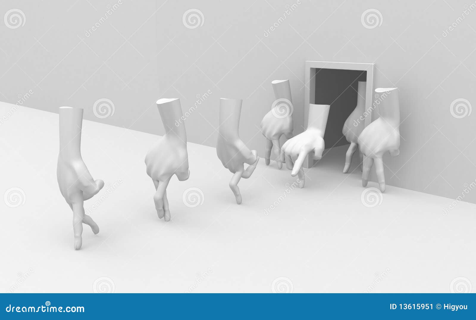 Het Lopen De Uitgang Van De Hand Stock Illustratie - Illustration of ...