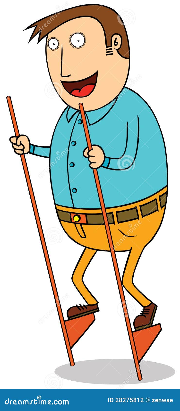 Het lopen op stelten vector illustratie. Illustration of illustratie ...