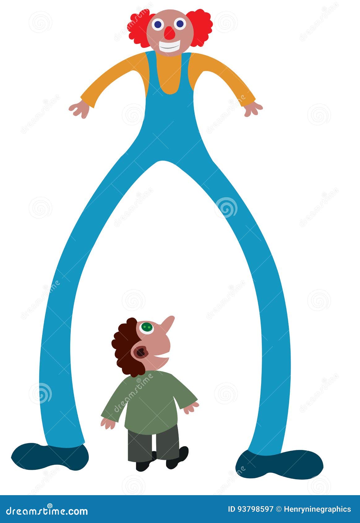 Het lopen op Stelten vector illustratie. Illustration of lang - 93798597