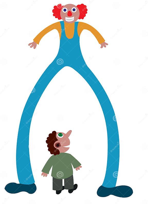 Het lopen op Stelten vector illustratie. Illustration of lang - 93798597