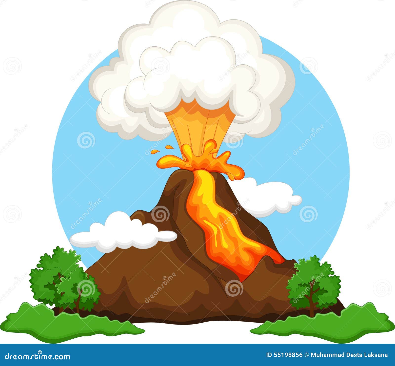 Het Losbarsten Van De Vulkaan Stock Illustratie - Illustration of wolk ...