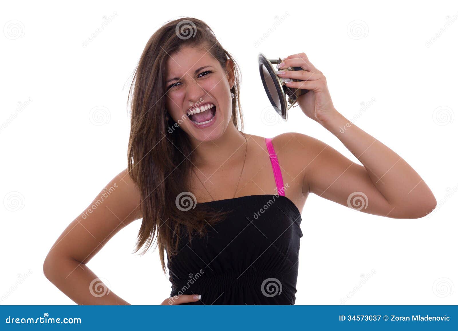 Het luisteren luide muziek stock afbeelding. Image of kleding - 34573037