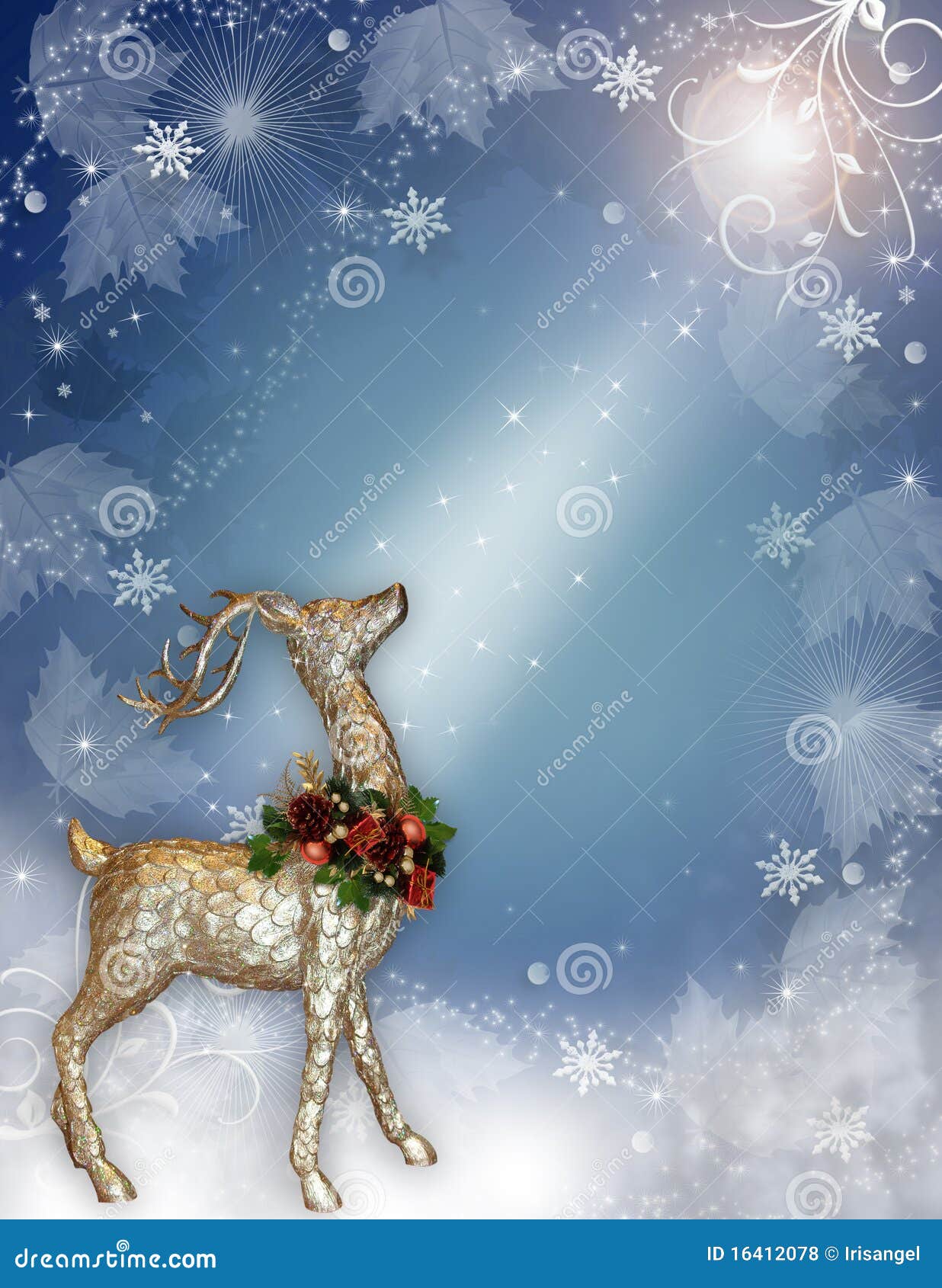 Het Magische Rendier Van Kerstmis Stock Illustratie - Illustration of ...