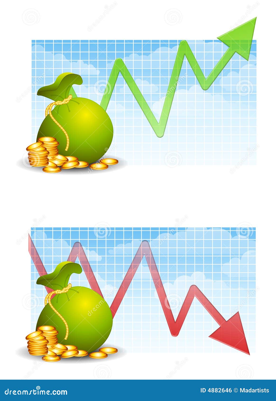 Het Maken En Het Verliezen Geld Stock Illustratie - Illustration of ...