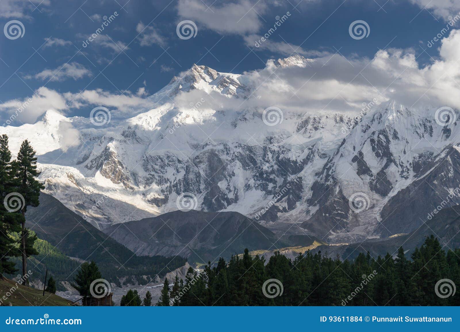 Het Massief Van Nangaparbat Bij Feeweide, Chilas, Gilgit-Bal Stock Foto ...