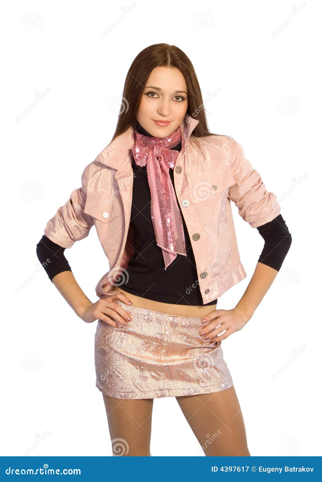 Het Meisje in Een Korte Rok Stock Afbeelding - Image of portret ...