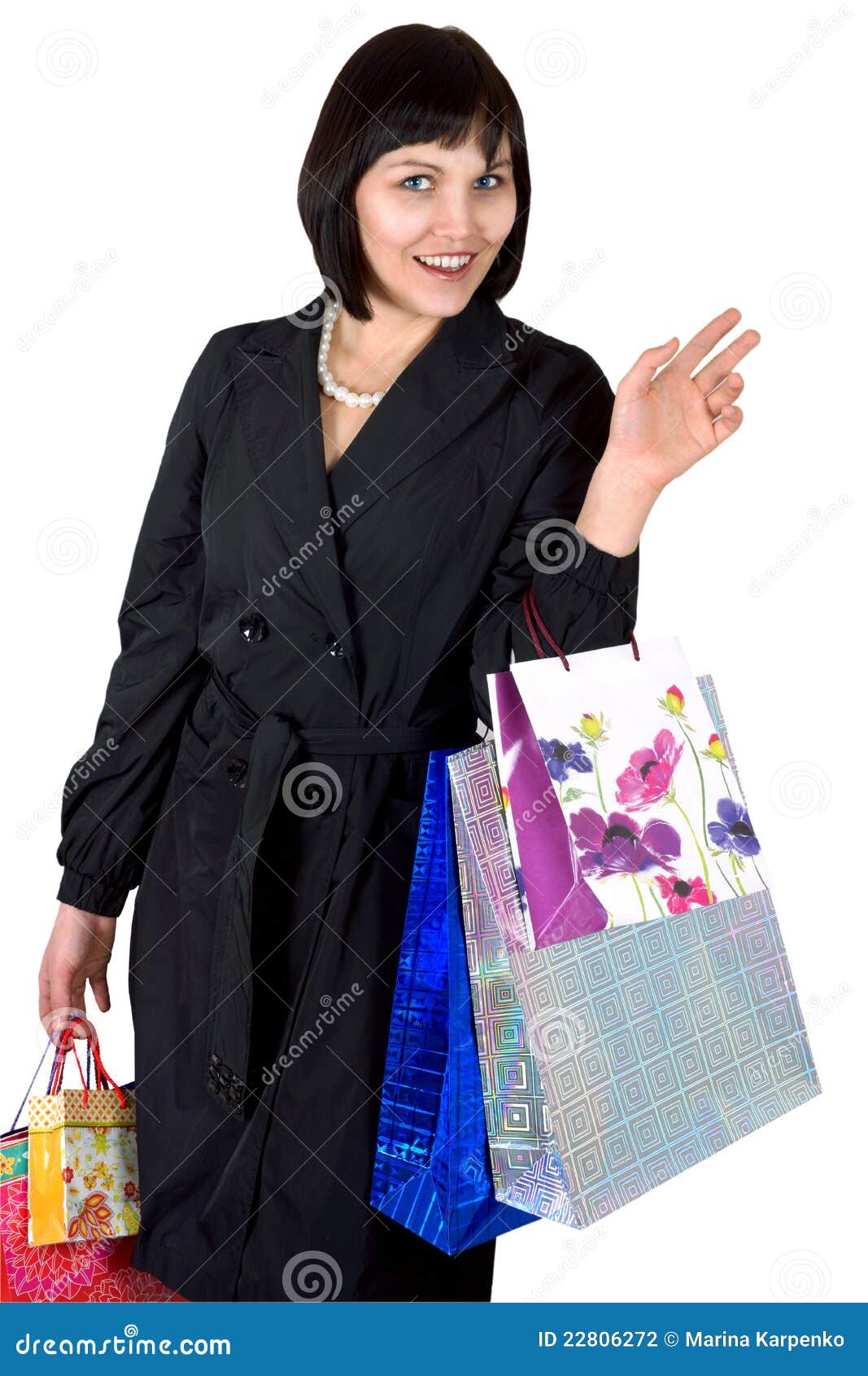 Het meisje met aankopen stock foto. Image of portret - 22806272