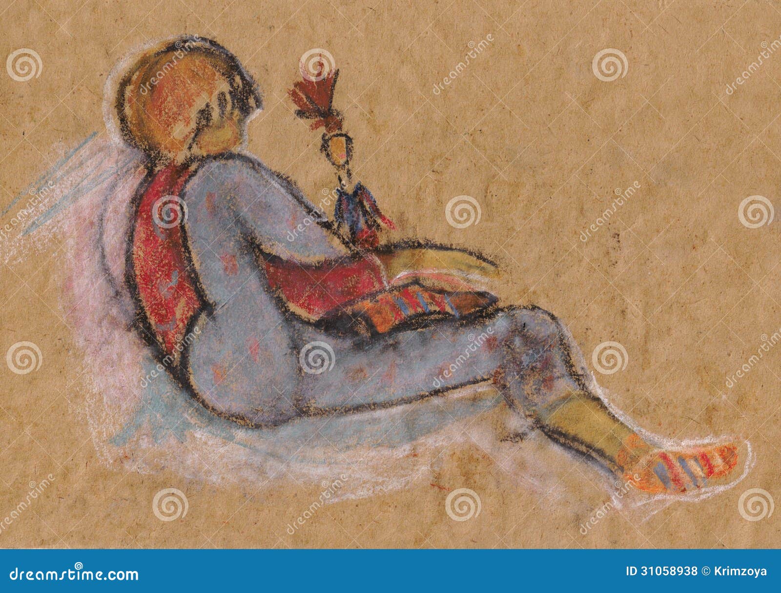 Het meisje met een pop stock illustratie. Illustration of flexibiliteit ...