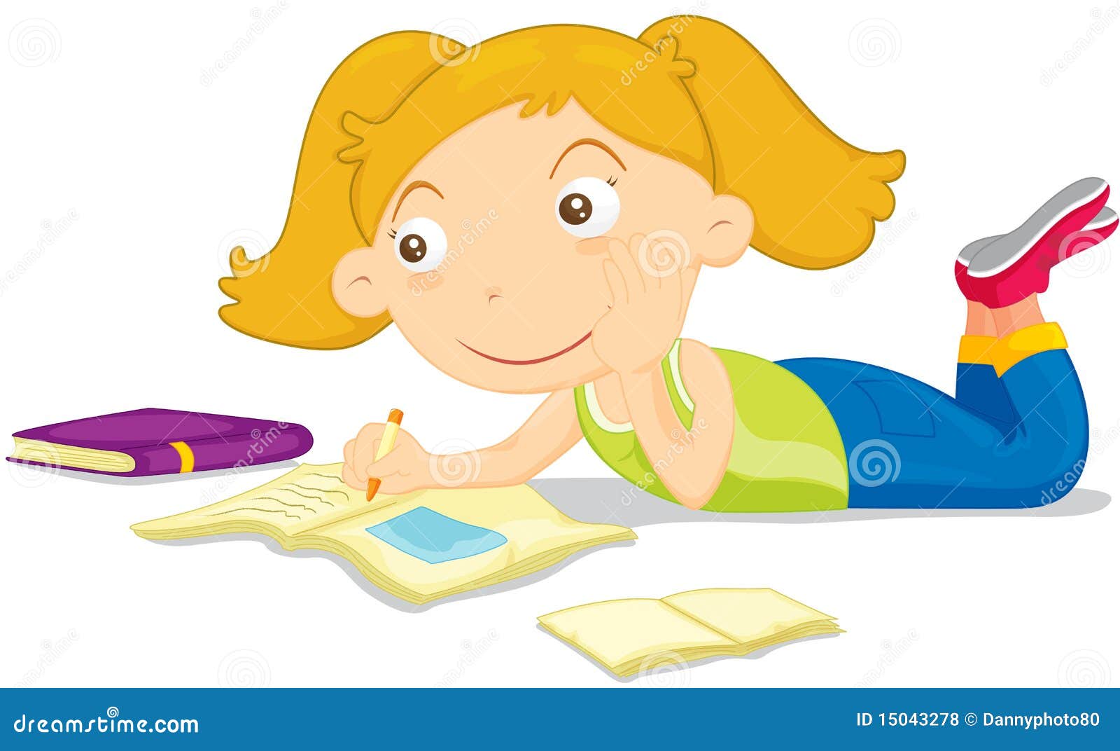 Het Meisje Van Het Dagdromen Vector Illustratie - Illustration of ...