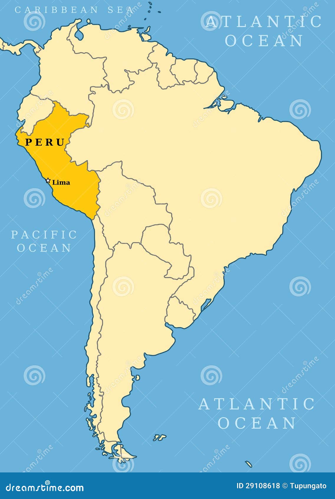 Het Merktekenkaart Van Peru Vector Illustratie - Illustration of ...