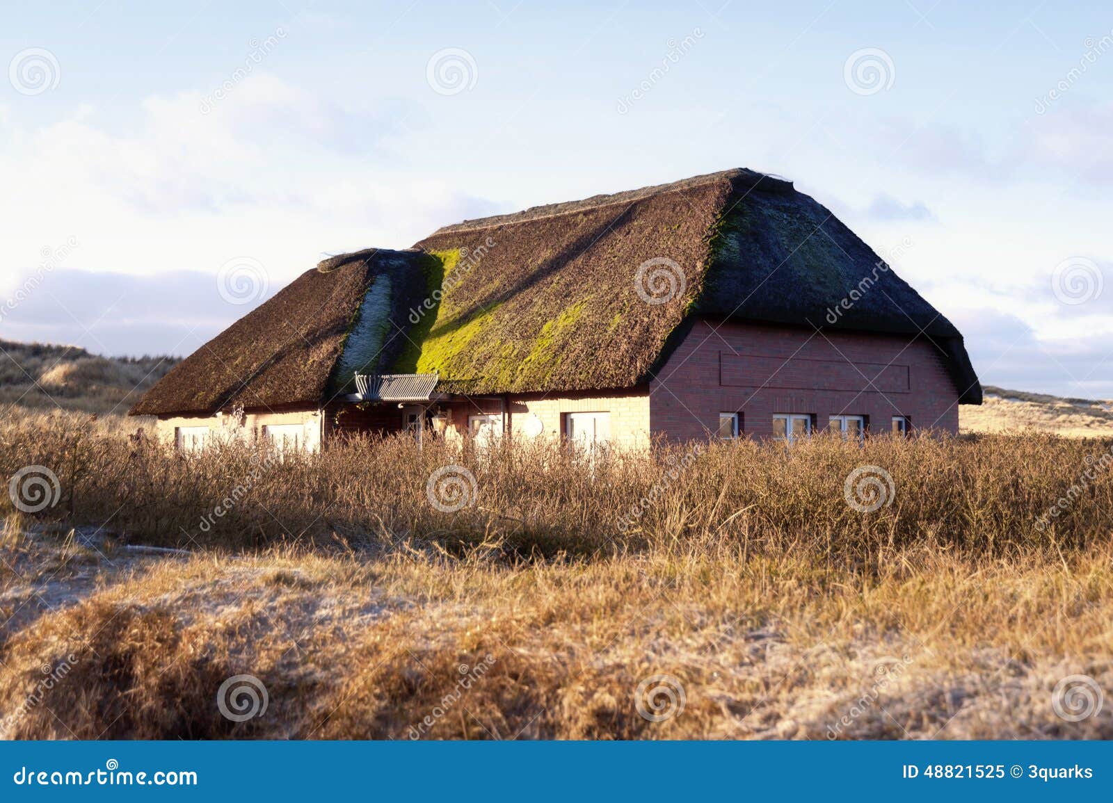 Het Met Stro Bedekte Huis Van Het Dak Stock Afbeelding - Image of ...